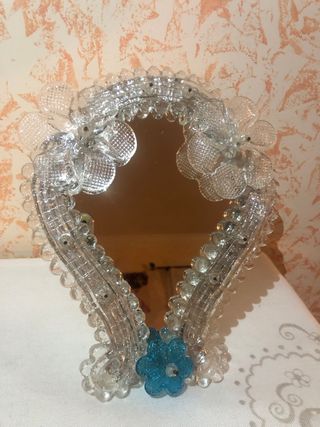 Specchio vintage piccolo in vetro di Murano