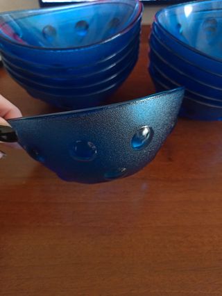 Lottox5 ciotole vetro blu