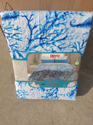 trapuntino matrimoniale marino blu