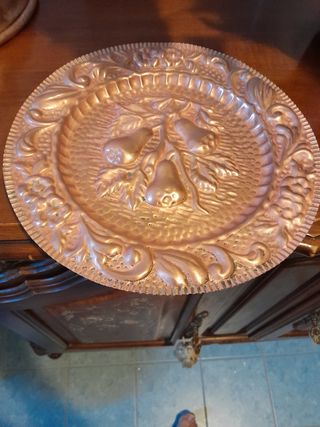 piatto rame decorato