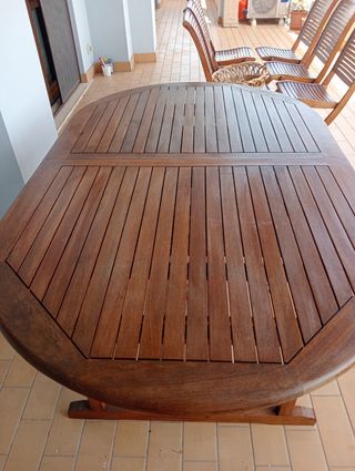 tavolo in teak apribile+sei sedie