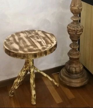 tavolino artigianale vintage in vero legno