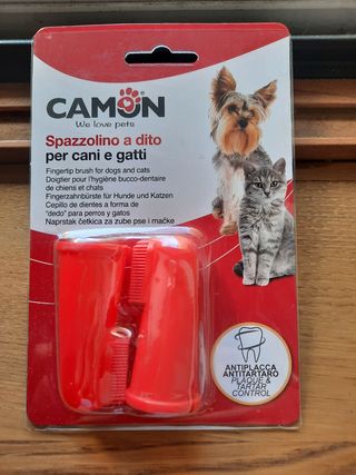 2 spazzolini a dito per cani e gatti