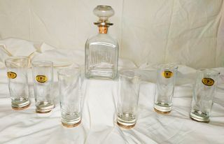 Set Whisky con 6 bicchieri vintage anni 70
