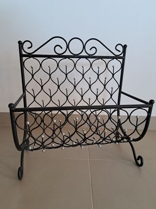 porta riviste in ferro battuto