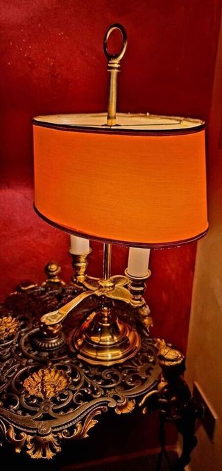 Lampada da scrivania a due luci in ottone