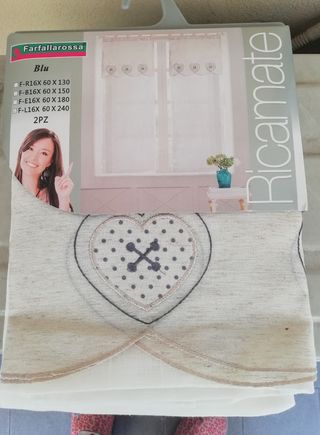 Coppia tende nuove ricamate
