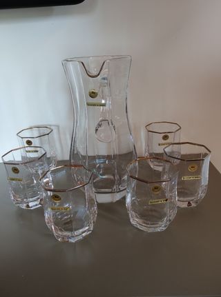 Bicchieri + brocca in cristallo