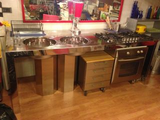 Cucina Isola Monoblocco Acciaio inox