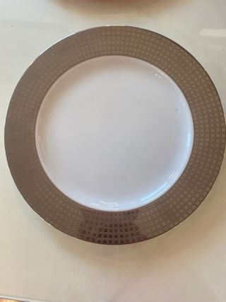 Sottopiatto/ piatto torta argento Bernardaud