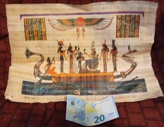 papiro egizio firmato banconota non inclusa