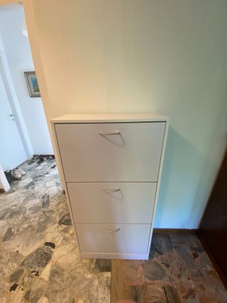 Scarpiera bianca 3 cassetti