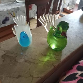 coppia sculture in vetro di murano