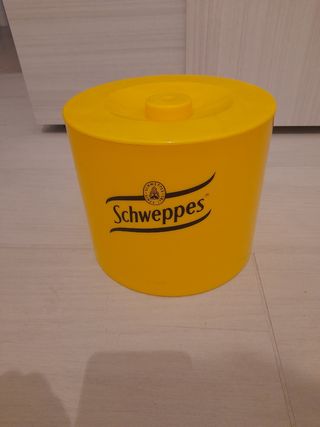porta ghiaccio giallo vintage schweppes originale