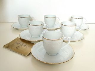 6 TAZZINE caffè SET CHASTAGNER Pompadour VINTAGE