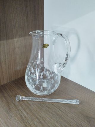 Importante Caraffa cristallo cesellato Cristalight