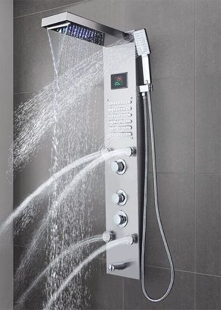 Pannello doccia LED acciaio inox  multifunzione