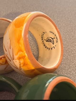 Kit 6 porta tovaglioli in coccio linea La gabbiane