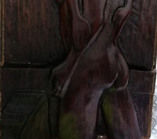 Quadro di legno intarsio a mano