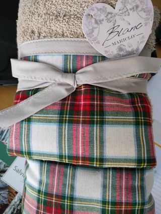 asciugamani bagno spugna cotone tartan shabby chic