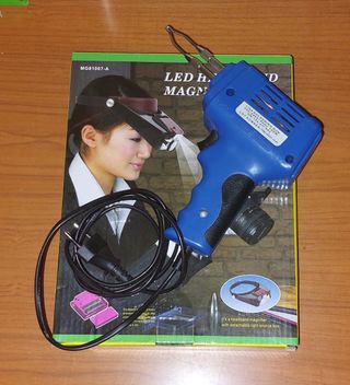 Saldatore a pistola + lente d'ingrandimento