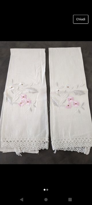 asciugamani vintage uncinetto ricamo