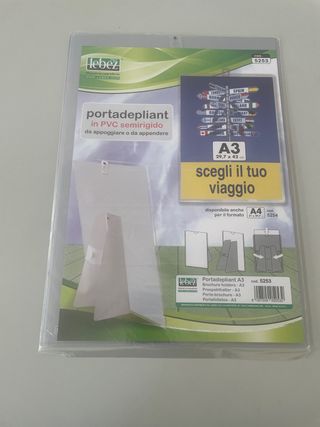 Porta depliant in pvc semirigido A3