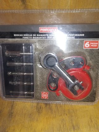 Set foretti diamantati con guida ventosa Powerfix