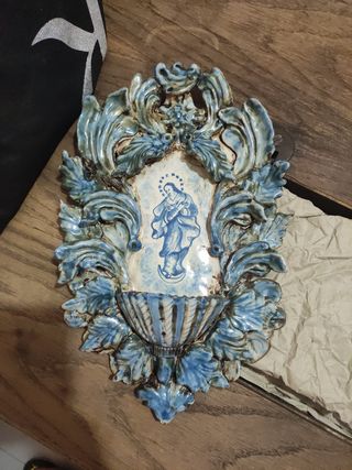 Acquasantiera Barocca in ceramica di Caltagirone