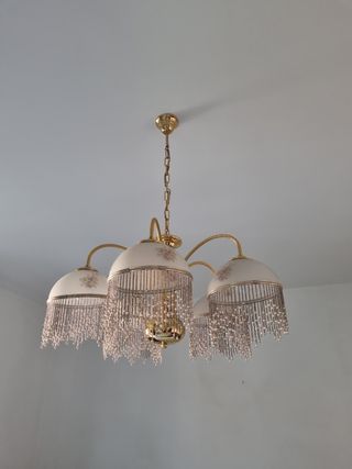 set lampadario e lampade per comodini