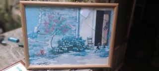 quadro disegnato a mano su tela firnato