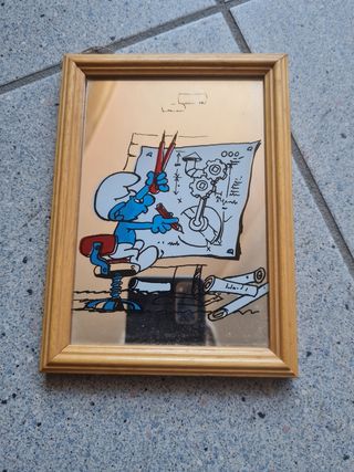 quadretto a specchio puffi vintage