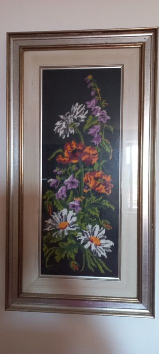 quadro ricamato a mano anche solo 0er la cornice