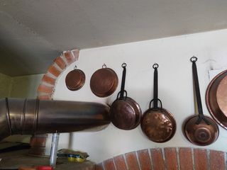 pentolame vario in rame da appendere