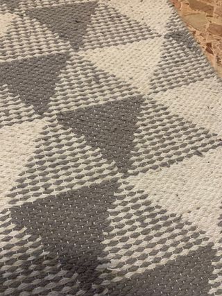 Gray and white carpet