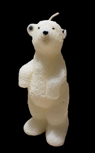 vela en forma de oso blanco / candela orso bianco