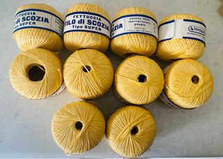 10 gomitoli di fettuccia 100% cotone