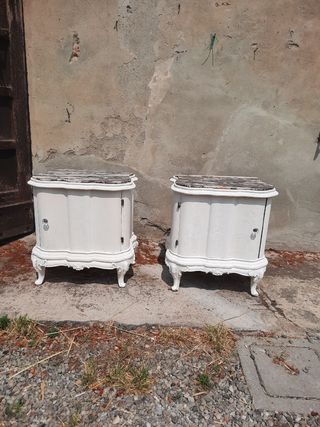 comodini shabby legno massello