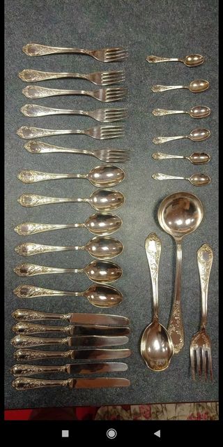 servizio posate placcate argento