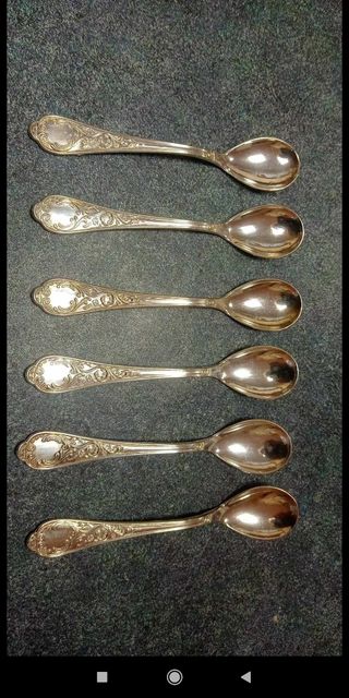 6 cucchiaini placcati in argento