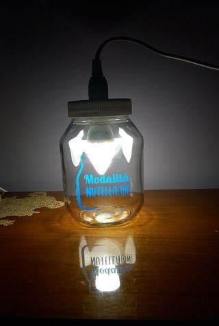 lampada Nutella blu con lampadina