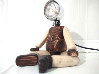Lampada Omino  in legno ( lámpara , lampe)
