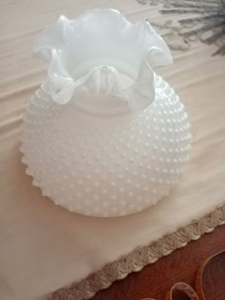 paralume vintage in opalina bianco diametro 25 cm