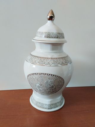 Grande vaso potiche porcellana bianca e Limoges