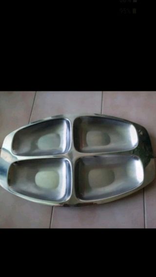 antipastiera Alessi vintage anni 80 acciaio inox