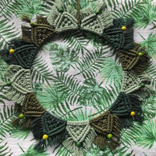 Mandala macramè toni del verde