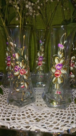 set vasetti decorati a mano