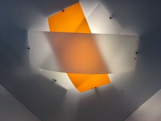 Plafoniera vetri soffiati arancione/bianco