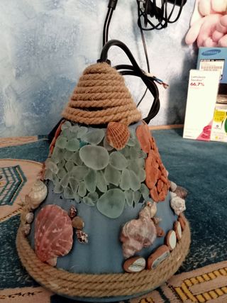 lampadario in vetro decorato a mano