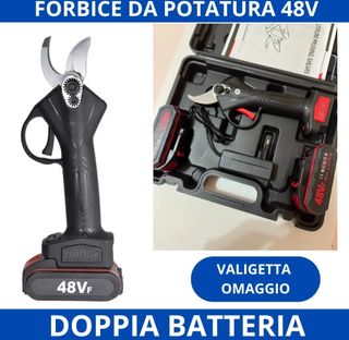 FORBICE DA POTATURA A DOPPIA BATTERIA CESOIA 48V
